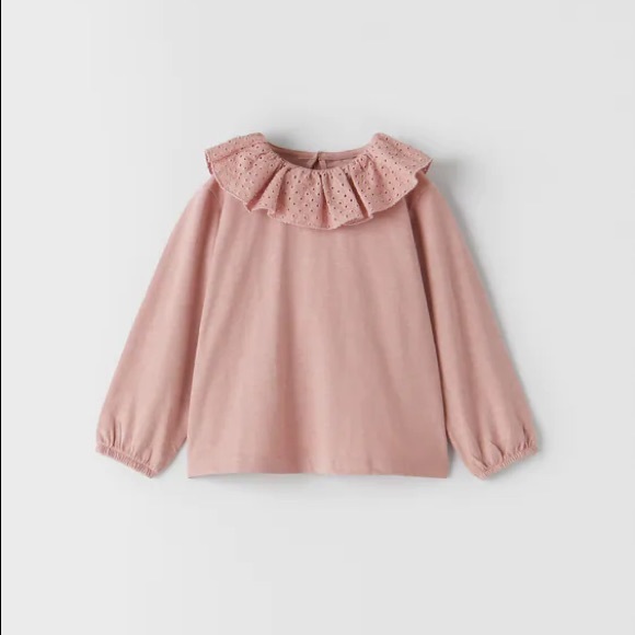Zara | Shirts & Tops | Nwt Zara Pink Top With Collar Size 218m | Poshmark
